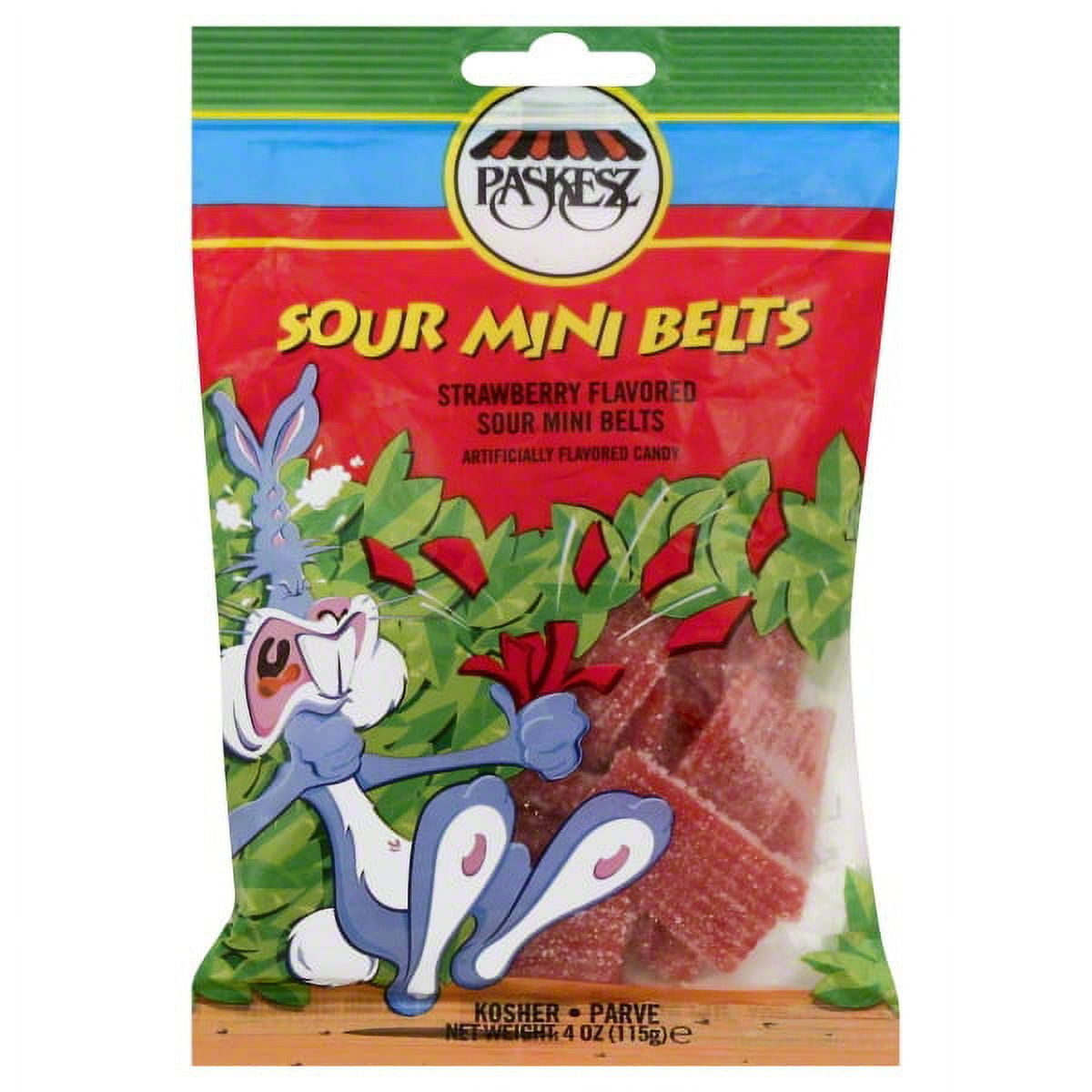Paskesz Strawberry Sour Mini Belts, 4 oz - Walmart.com