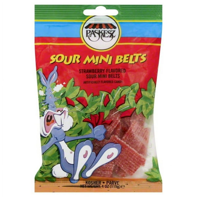Paskesz Strawberry Sour Mini Belts, 4 oz - Walmart.com