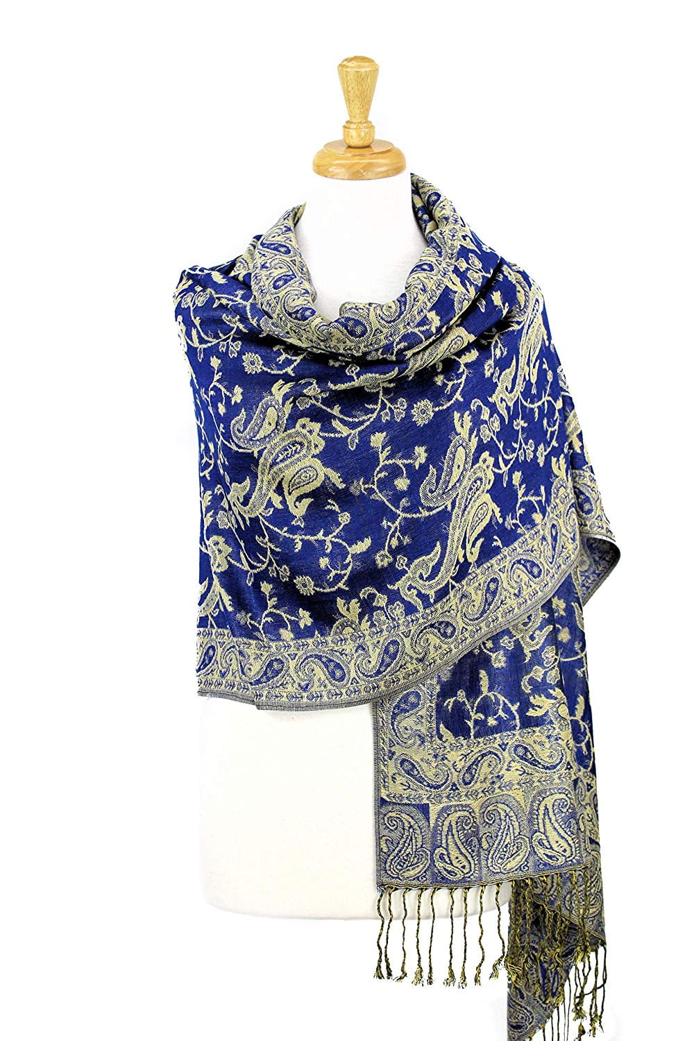 Paskmlna® Reversible Paisley Pashmina Shawl Wrap Elegant Colors #08 ...