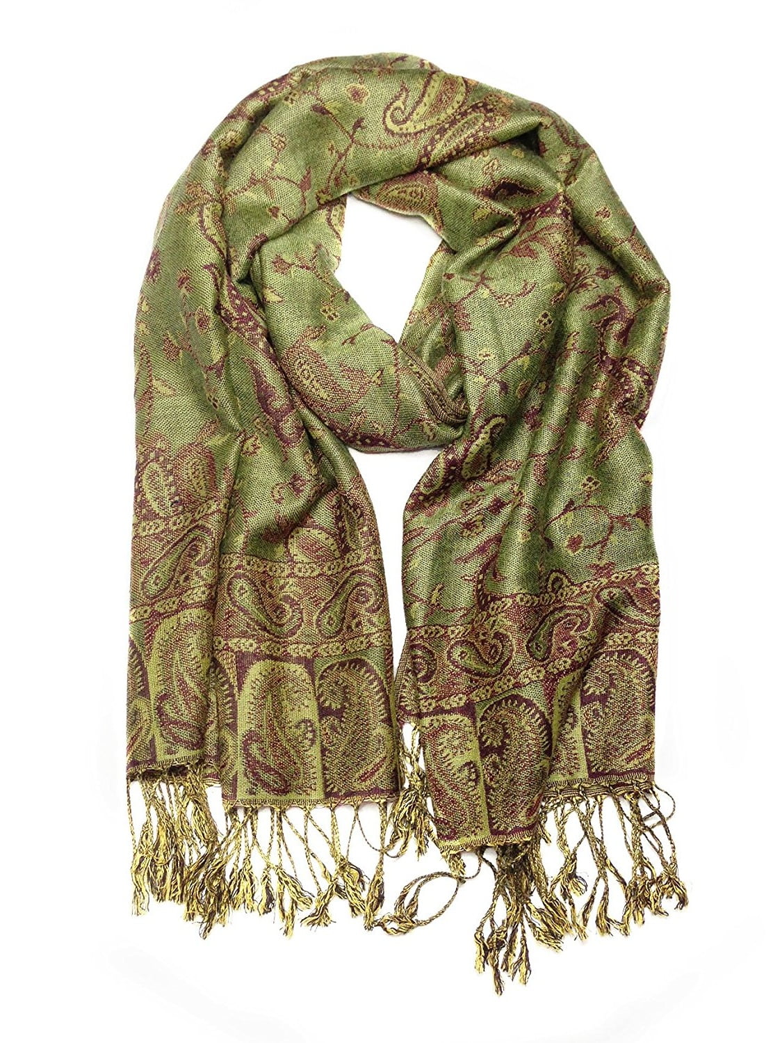 Paskmlna® Reversible Paisley Pashmina Shawl Wrap Elegant Colors #16 ...