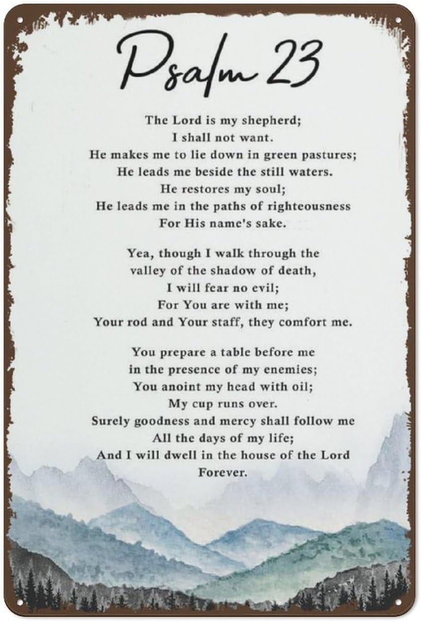 Paskond Christian Gifts Wall Decor Psalm 23 The Lord is My Shepherd ...