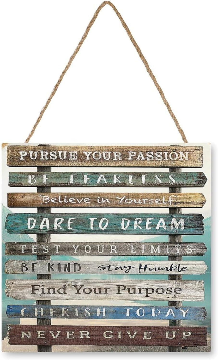 Paskond Inspirational Wall Art,Rustic Home Poster,Teamwork Wood Signs ...