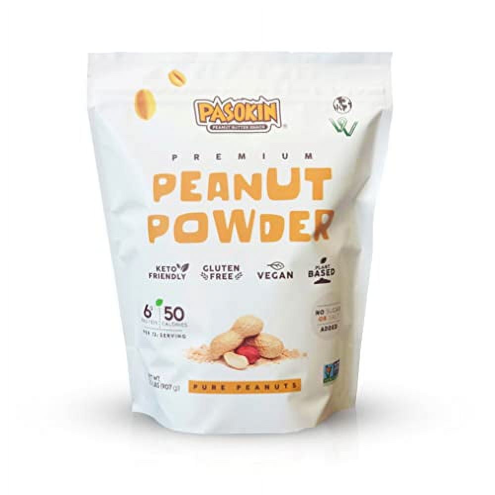 Pasokin All-Natural Powdered Peanut Butter, 2 LB, Gluten-Free, Non-GMO ...