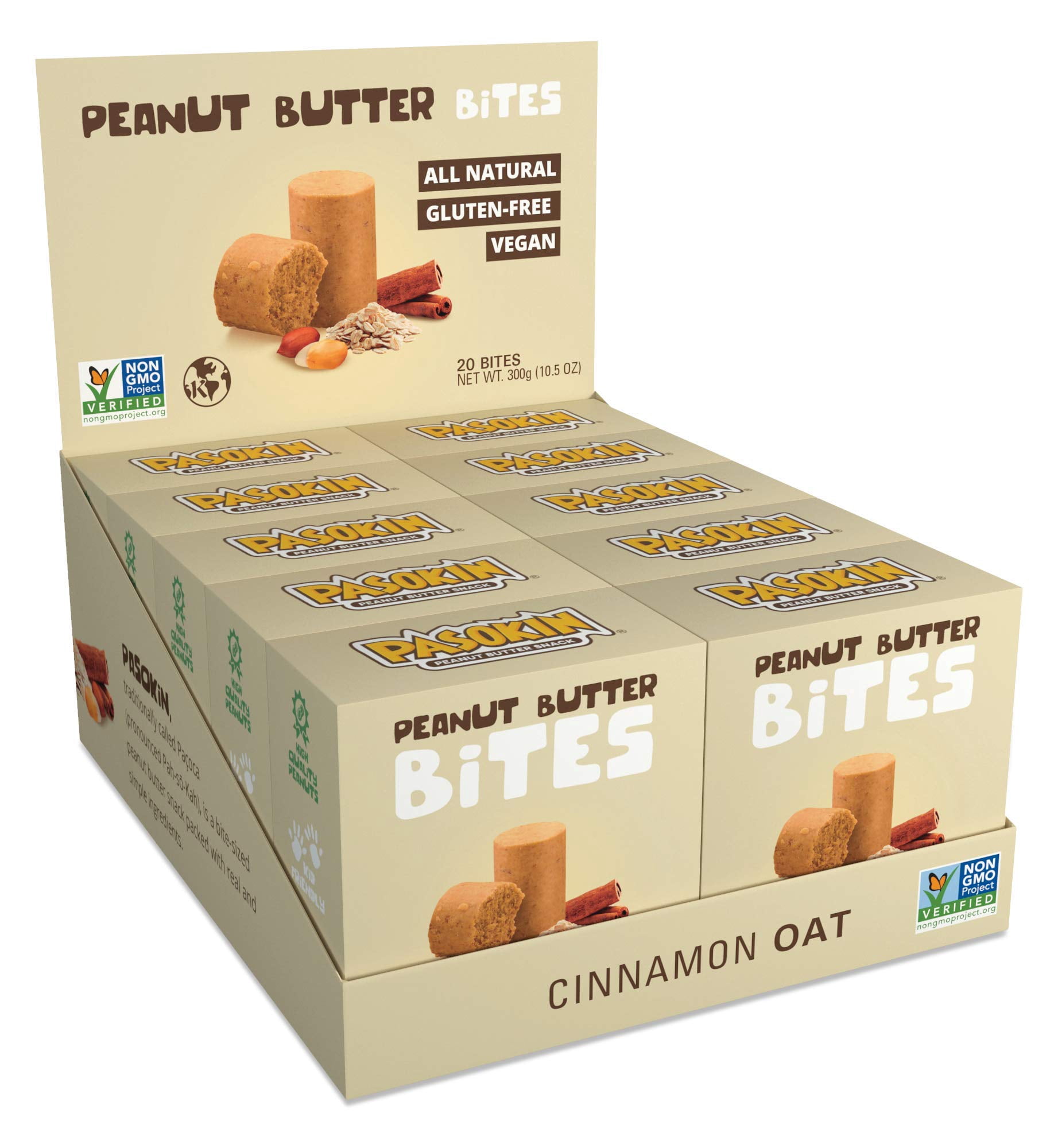 Pasokin | Cinnamon Oat Peanut Butter SMRSnack, All Natural PB Bites ...