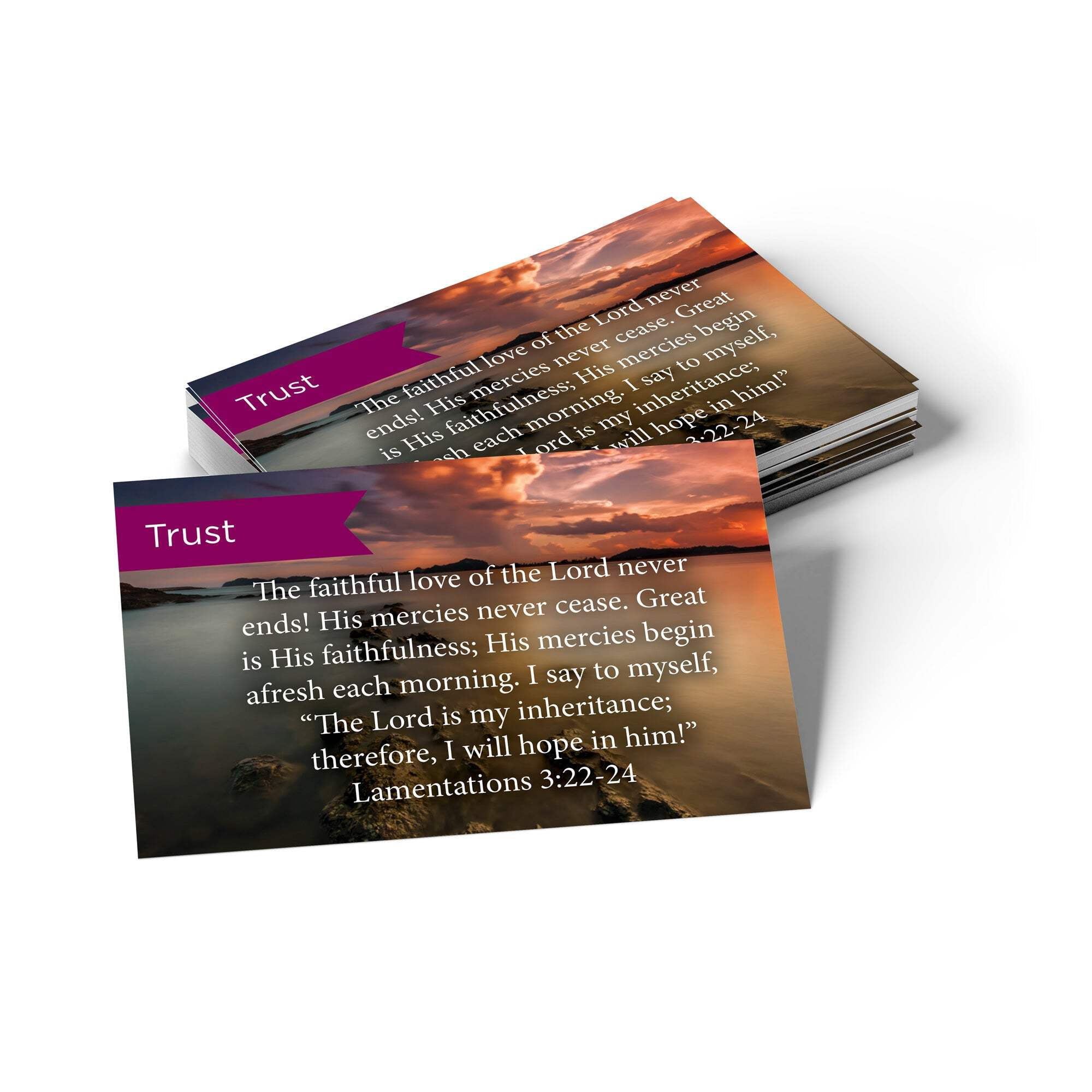 Pass Along Scripture Cards, Trust, Lamentations 3:22-24, Pack 25 ...