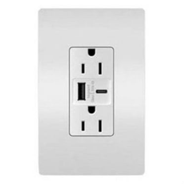 Leviton R02-T5633-0BW White Type A & Type-C USB Charger/Tamper ...