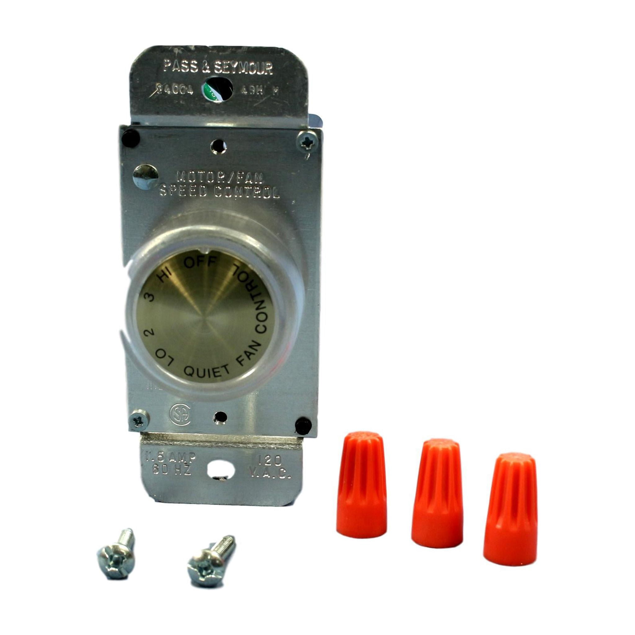 Pass & Seymour 94004-CLV Clear 4-Speed Fan Control Turn Knob De-Hummer ...