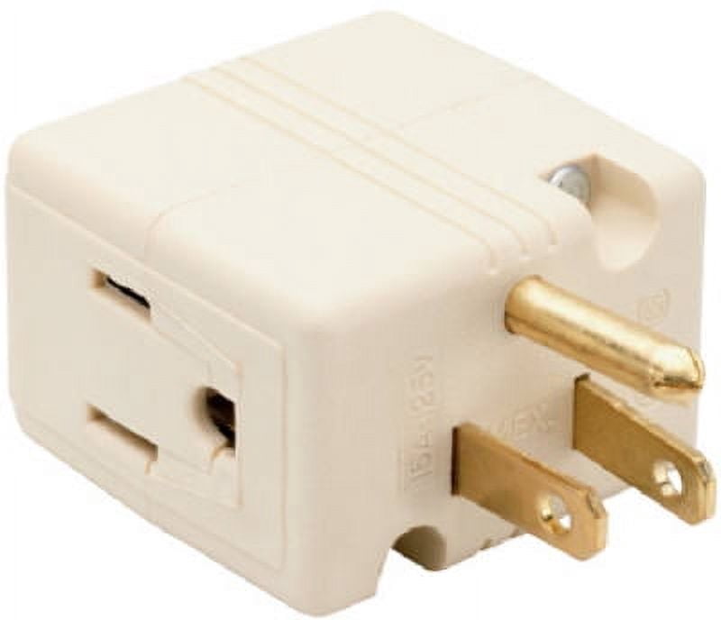 Pass & Seymour Grounded Triple Cube Adapter, 15A, 125V, Ivory, Each ...
