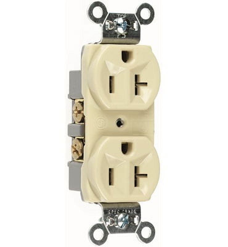 Pass & Seymour Ivory Commercial Receptacle Outlet Duplex 20A 125V CR20-I - Walmart.com