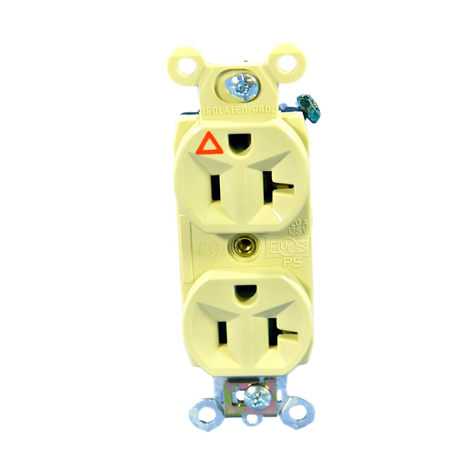 Pass & Seymour Ivory ISOLATED GROUND Outlet Receptacle 20A IG6300-I ...