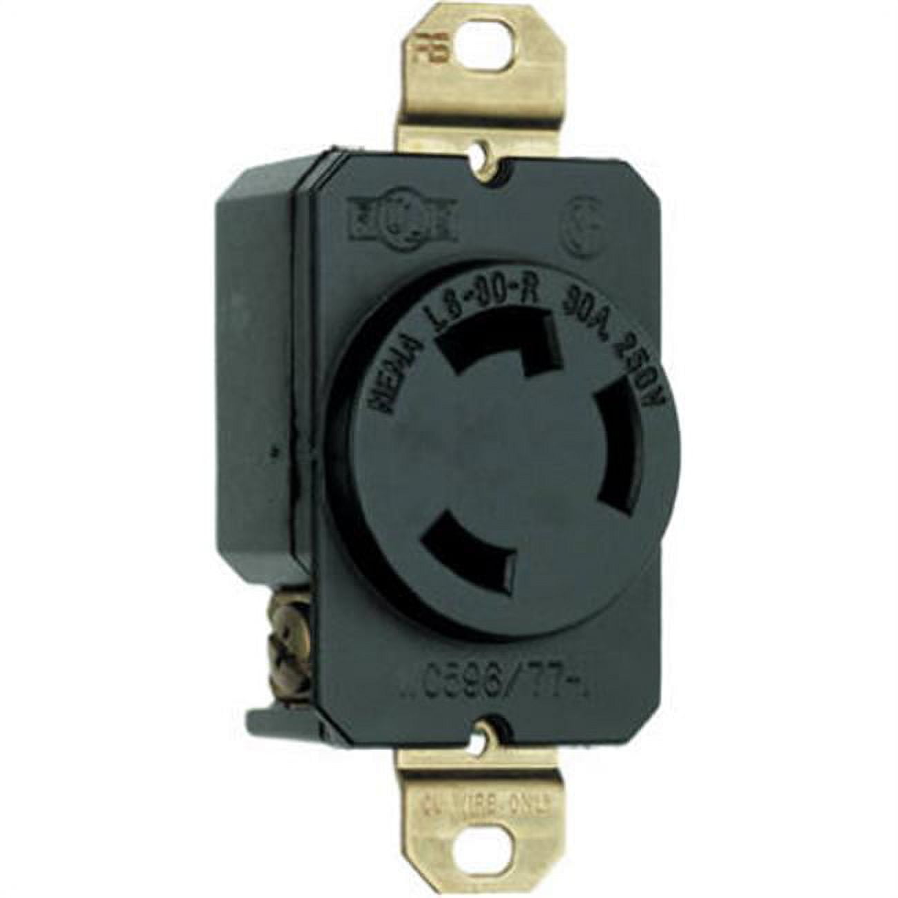 Legrand L630RCCV3 Pass & Seymour Locking Outlet, Black, NEMA L6-30r ...