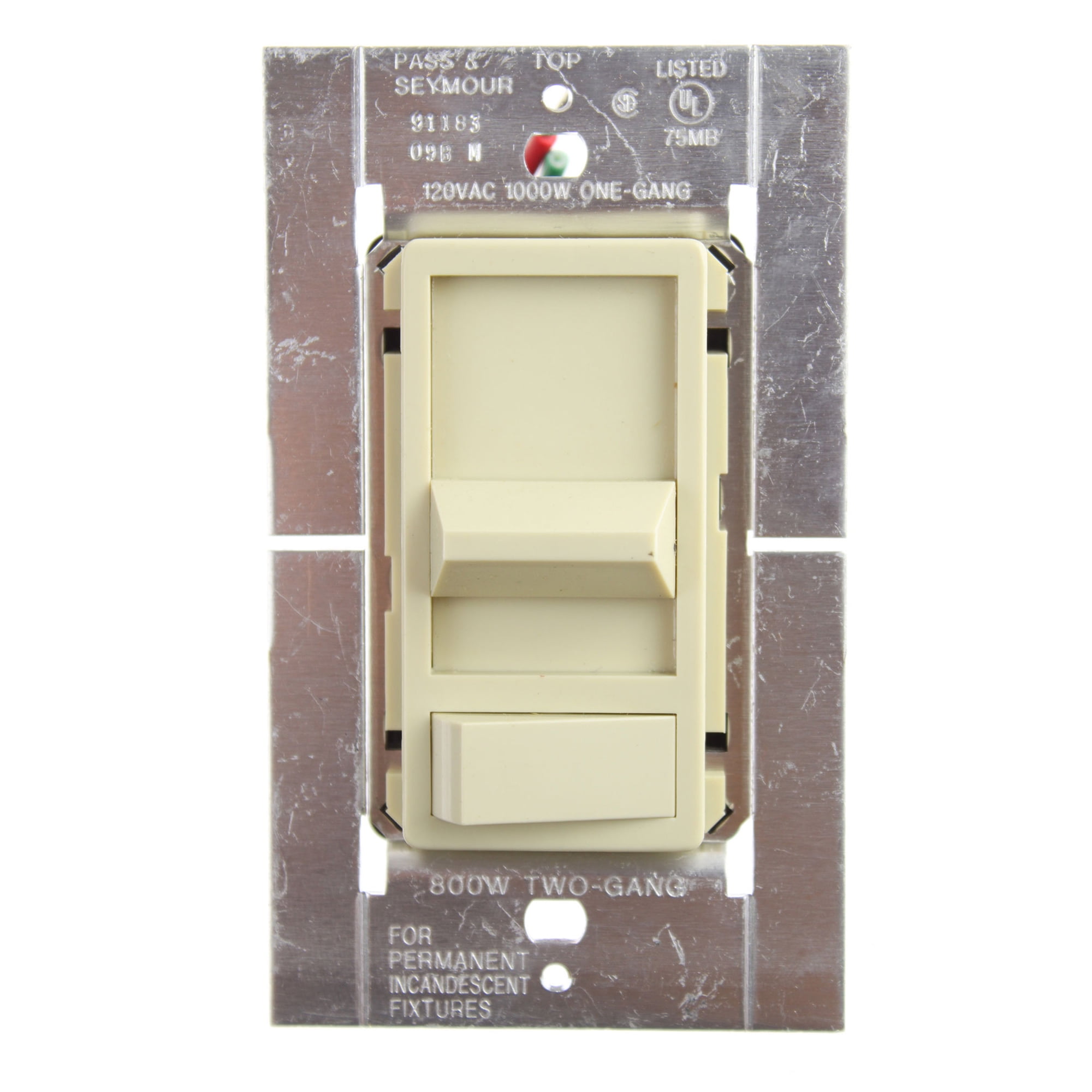 Pass & Seymour Legrand 91183-I Wide Slide Dimmer, 1000W, 3-Wire, Preset ...