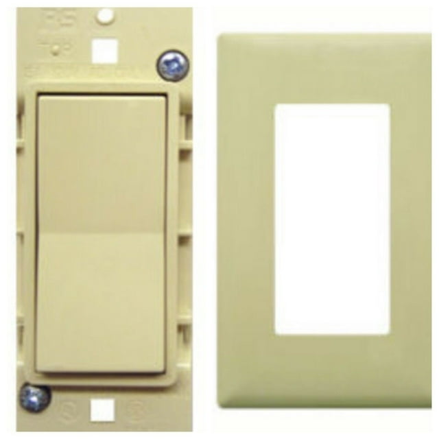 Pass & Seymour Almond Self-Contained Rocker Switch with Plate for ...