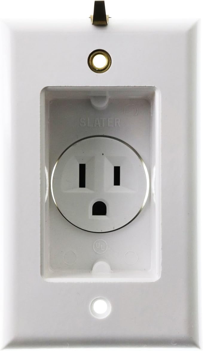 Pass & Seymour S3713-W Recessed TV / Clock Receptacle Non-TR 15A, 125V ...