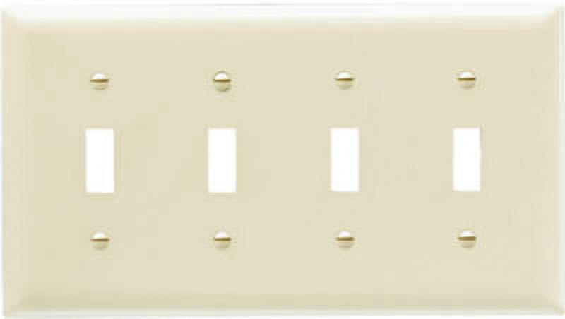 Pass & Seymour TradeMaster Nylon Wall Plate, 4 Gang, Light Almond, Each ...