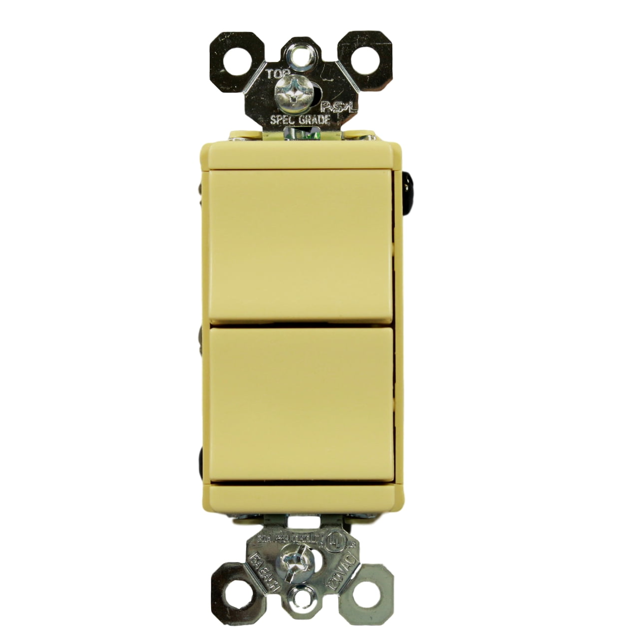 Pass & Seymour Ivory Decorator Double Rocker Wall Light Switch 15A 120V ...