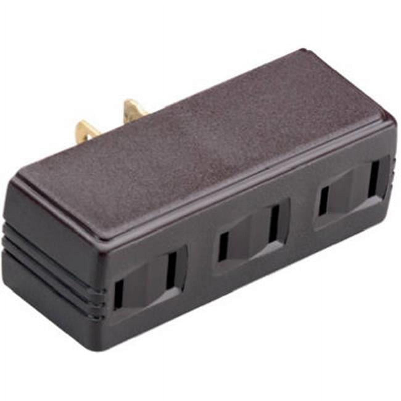 Pass and Seymour 63 Brown Non-Grounding Polarized Triple Outlet Adapter ...