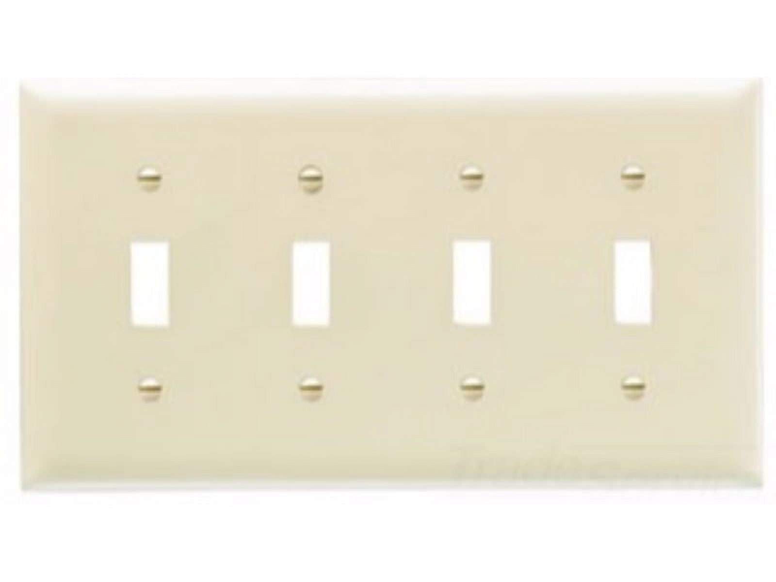 Pass and Seymour TP4-I Ivory Four Gang Toggle Light Switch Wall Plate ...