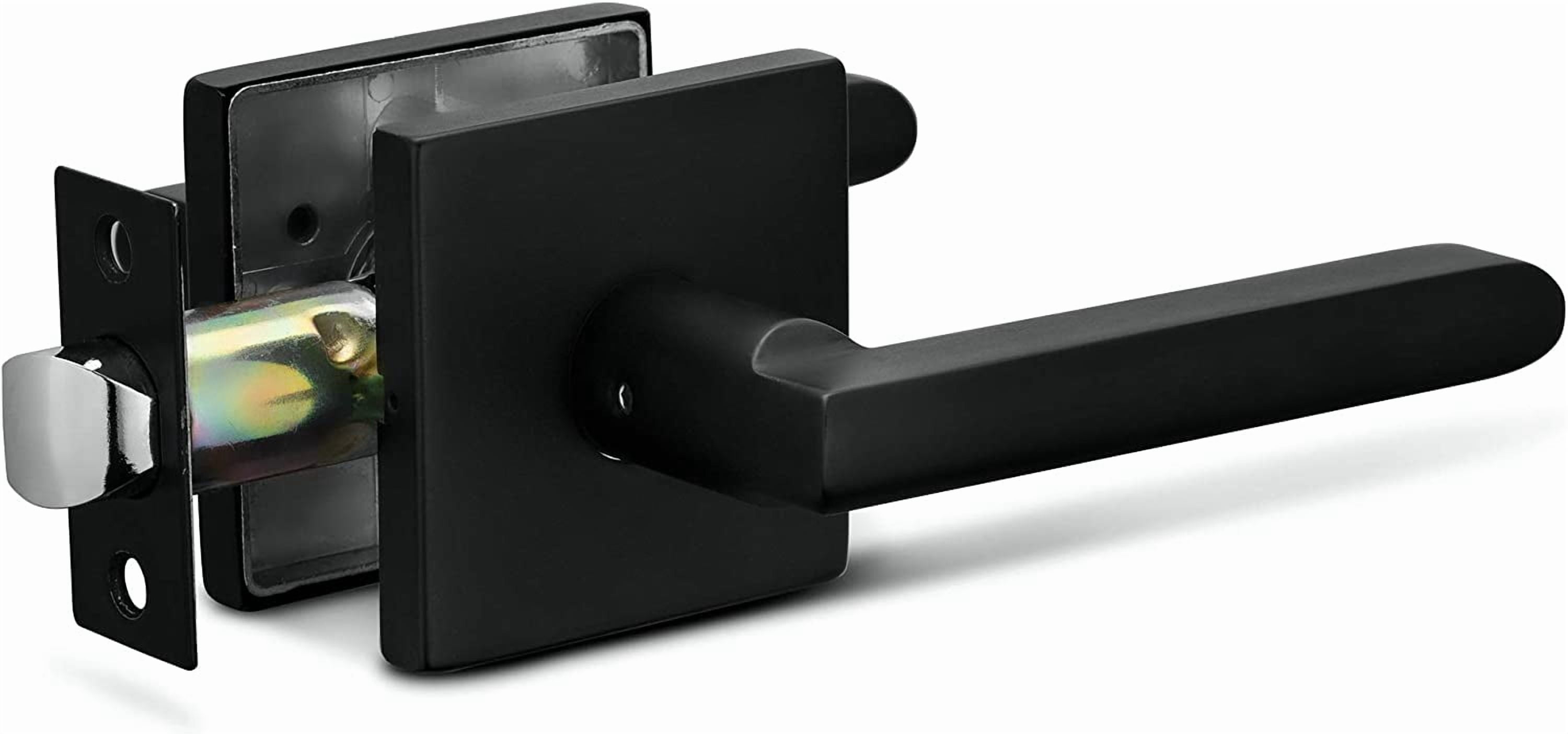Passage Lever Door Handle Slim Square Non-Locking Lever Set [for ...