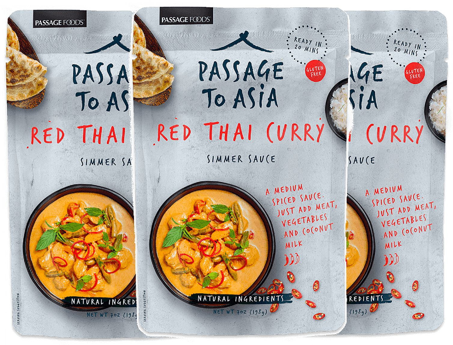 Passage To Asia Thai Red Curry Simmer Sauce, 3-Pack 7 oz. Pouch ...