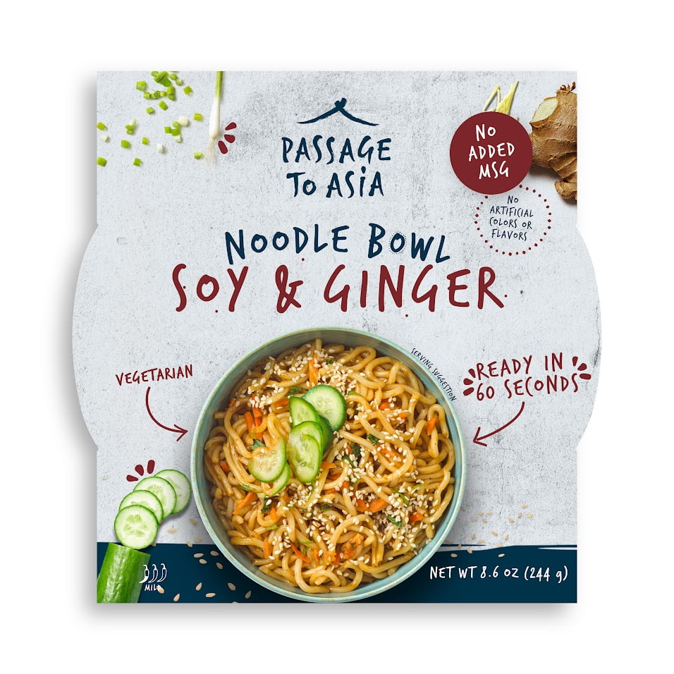 Passage to Asia Soy Ginger Noodle Bowl 8.6 oz Ready in 60 Seconds ...