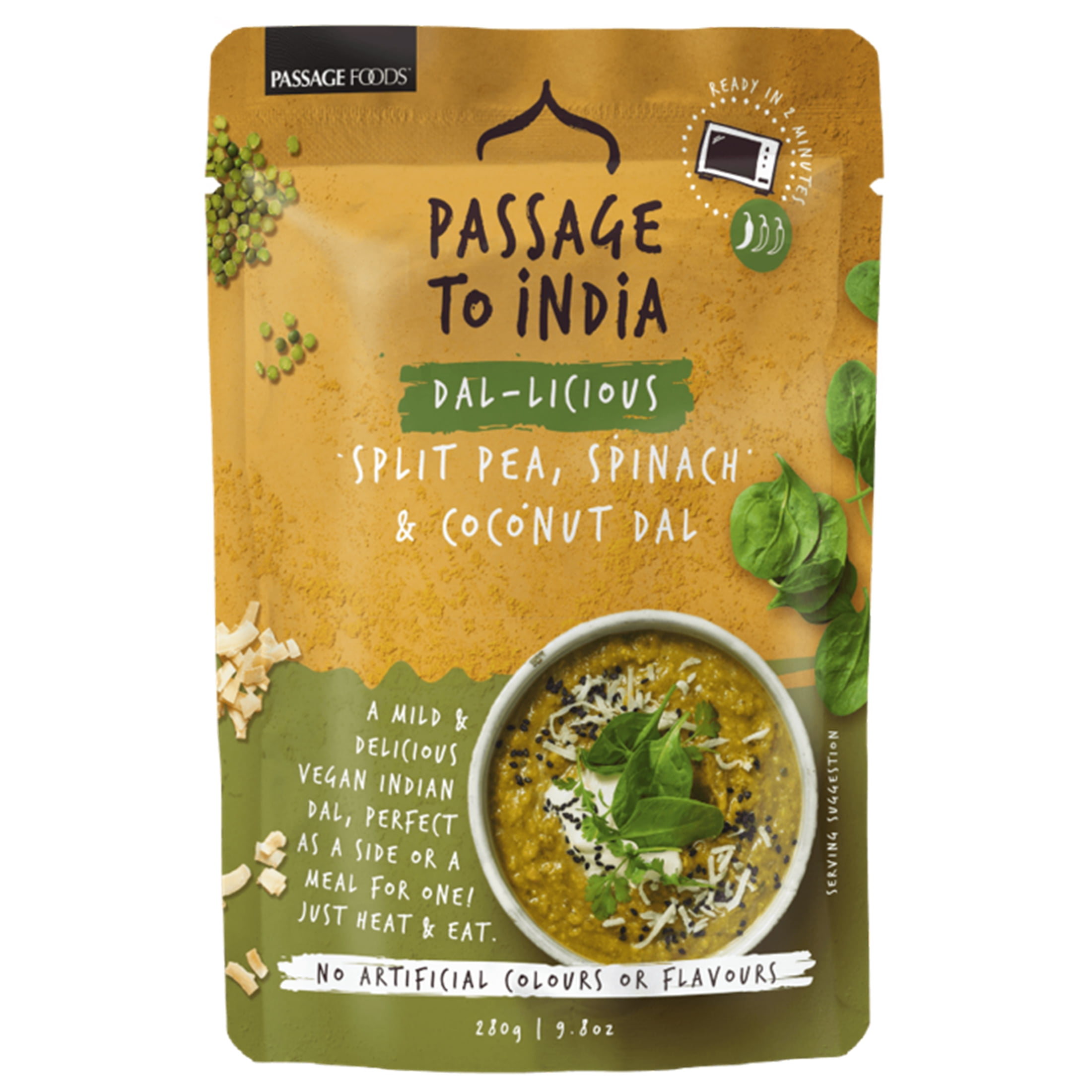 Passage to India Heat-and-Eat Split Pea, Spinach, and Coconut Dal - 9.8 ...