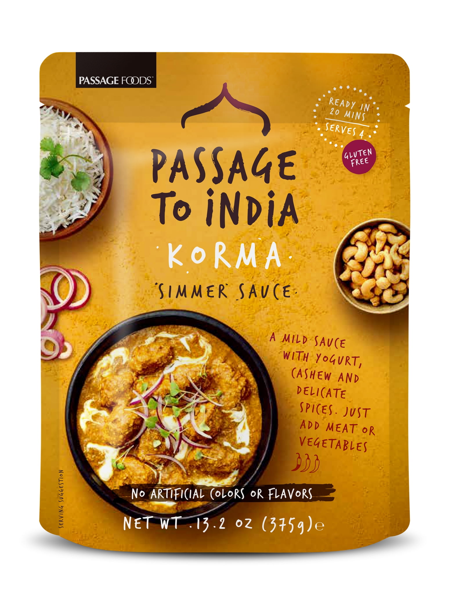 Passage to India Korma Simmer Sauce, 13.2 oz, Authentic Flavor by ...