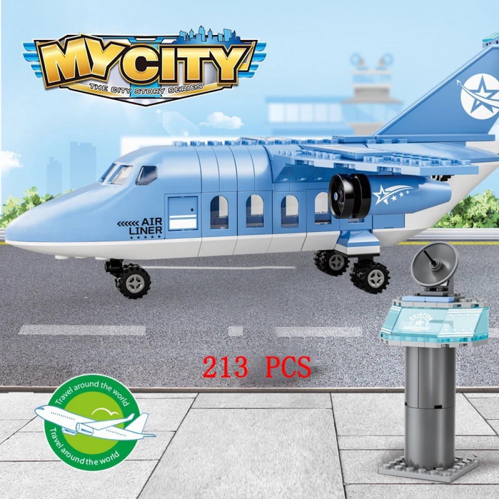 Passenger Plane Flight Sets Model Building Blocks City Airplane Bricks ...