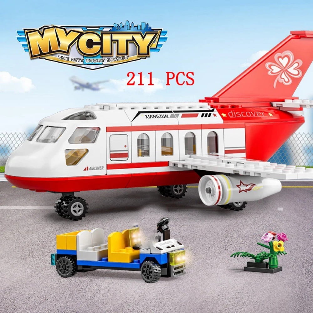 Passenger Plane Flight Sets Model Building Blocks City Airplane Bricks ...