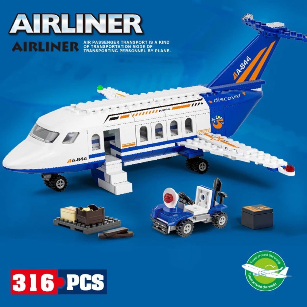 Passenger Plane Flight Sets Model Building Blocks City Airplane Bricks ...