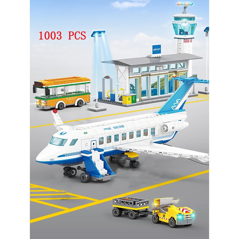 Passenger Plane Flight Sets Model Building Blocks City Airplane Bricks ...
