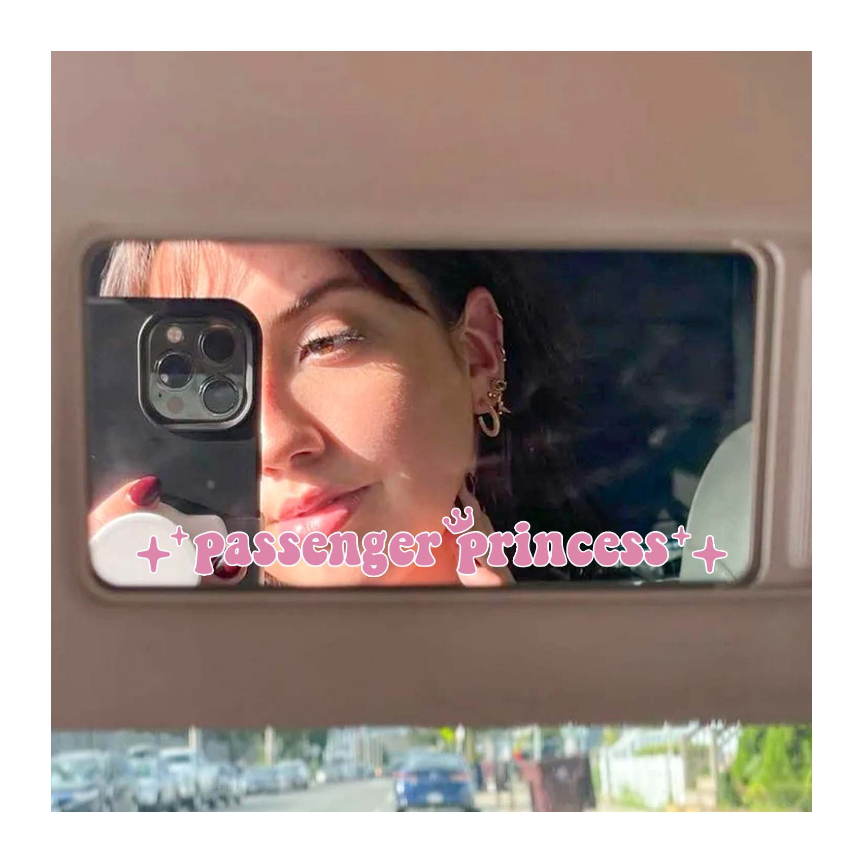 Passenger Princess Sticker, Cute Pink Vinyl Decals for Rearview Mirror ...