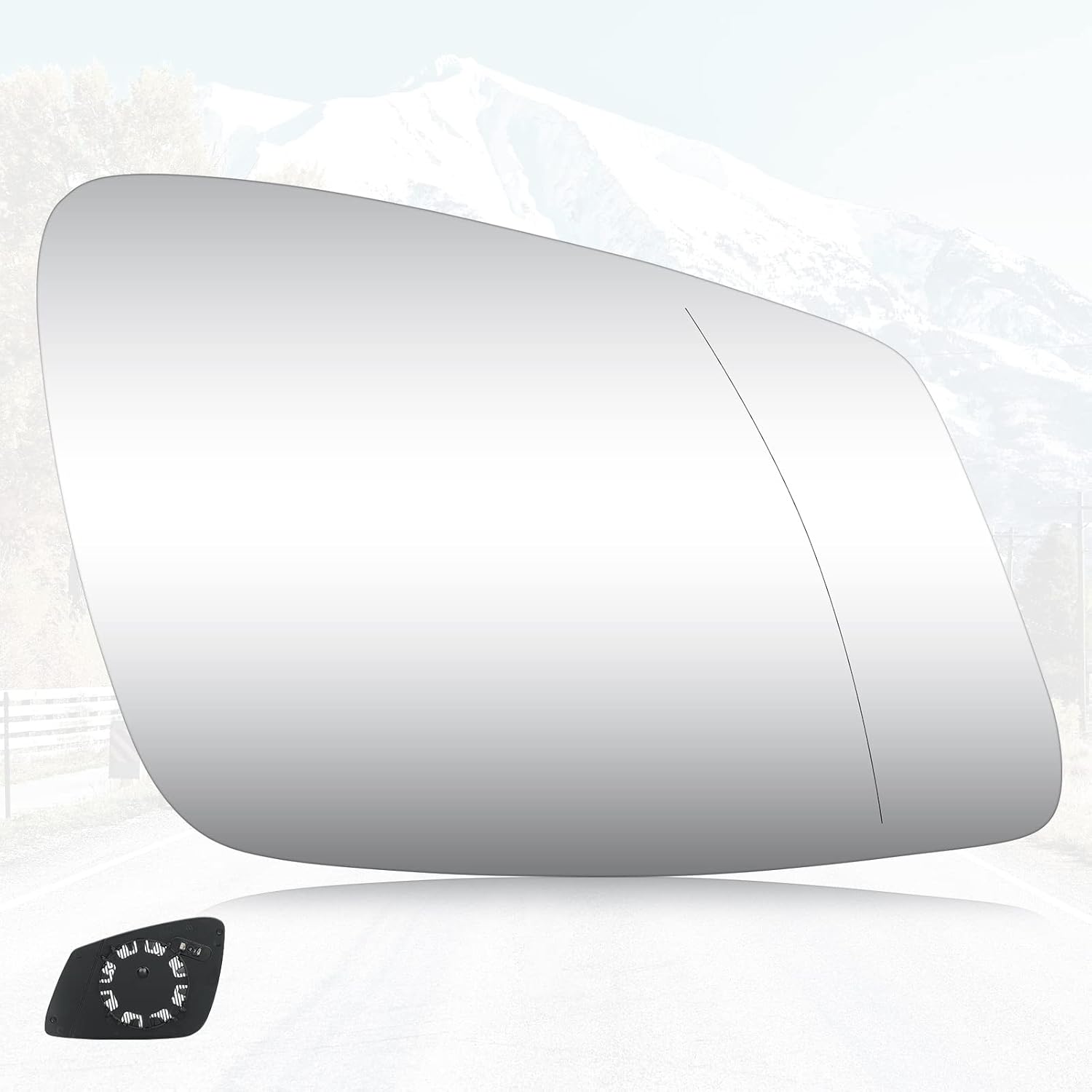 Passenger Right Side Heated Mirror Glass Replacement, 2009-2019 Fit for ...