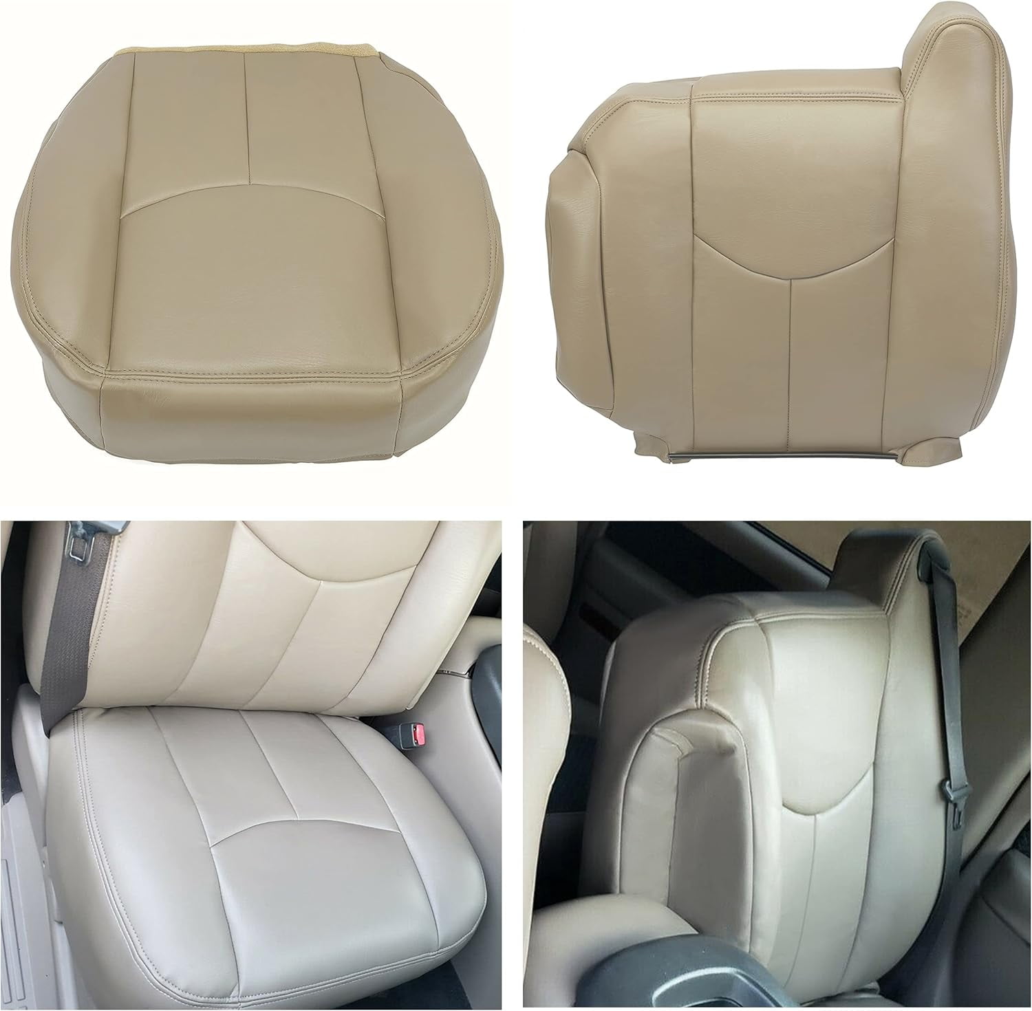 Passenger Seat Bottom & Top Cover Synthetic Leather Compatible with ...