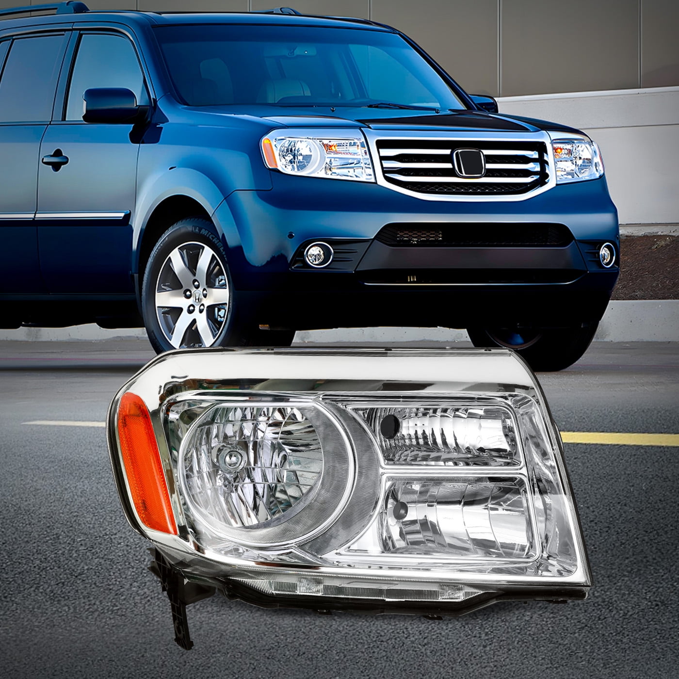 Passenger Side For 2012 2013 2014 2015 Honda Pilot Headlight Head Lamp ...