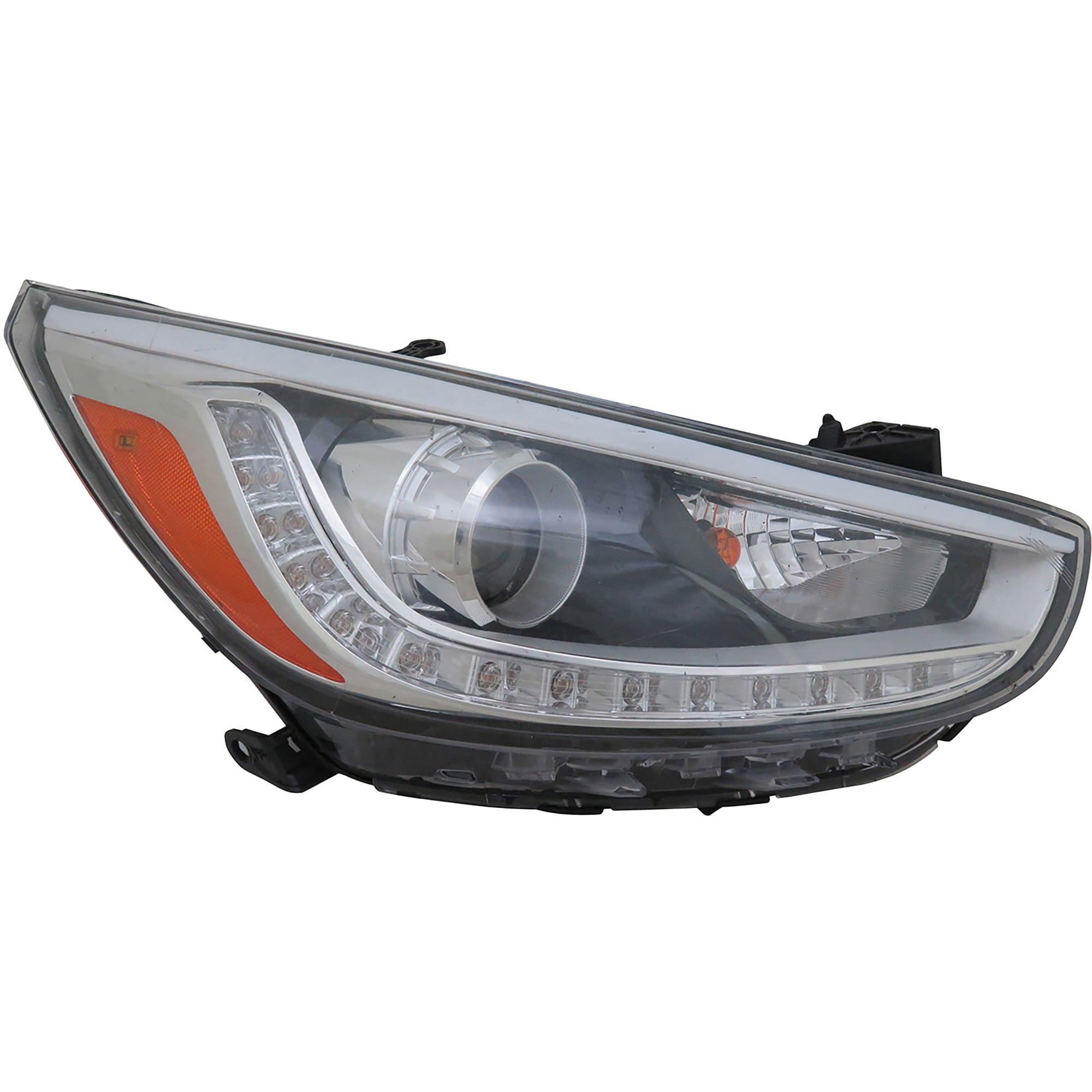 Passenger Side Headlight with Bulb Halogen Projector Type with LED DRL ...