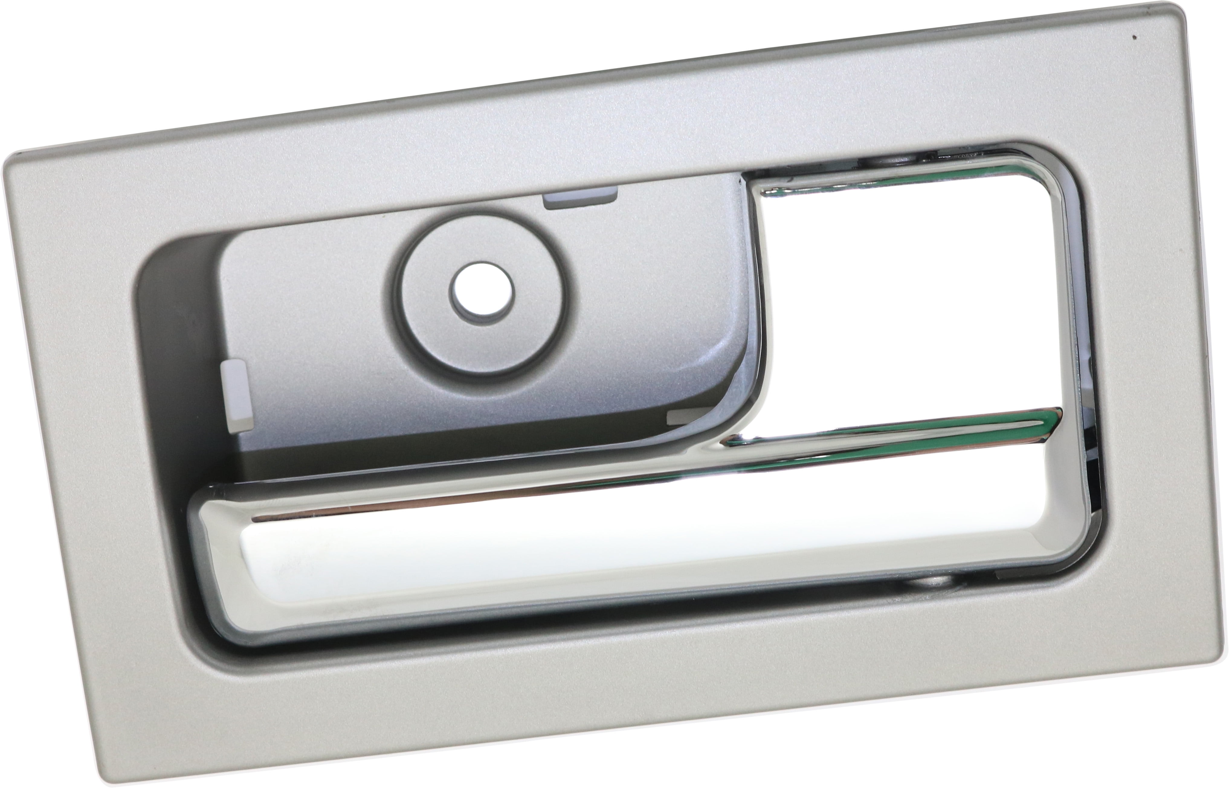 Passenger Side Interior Door Handle Silver Bezel with Chrome Lever With ...