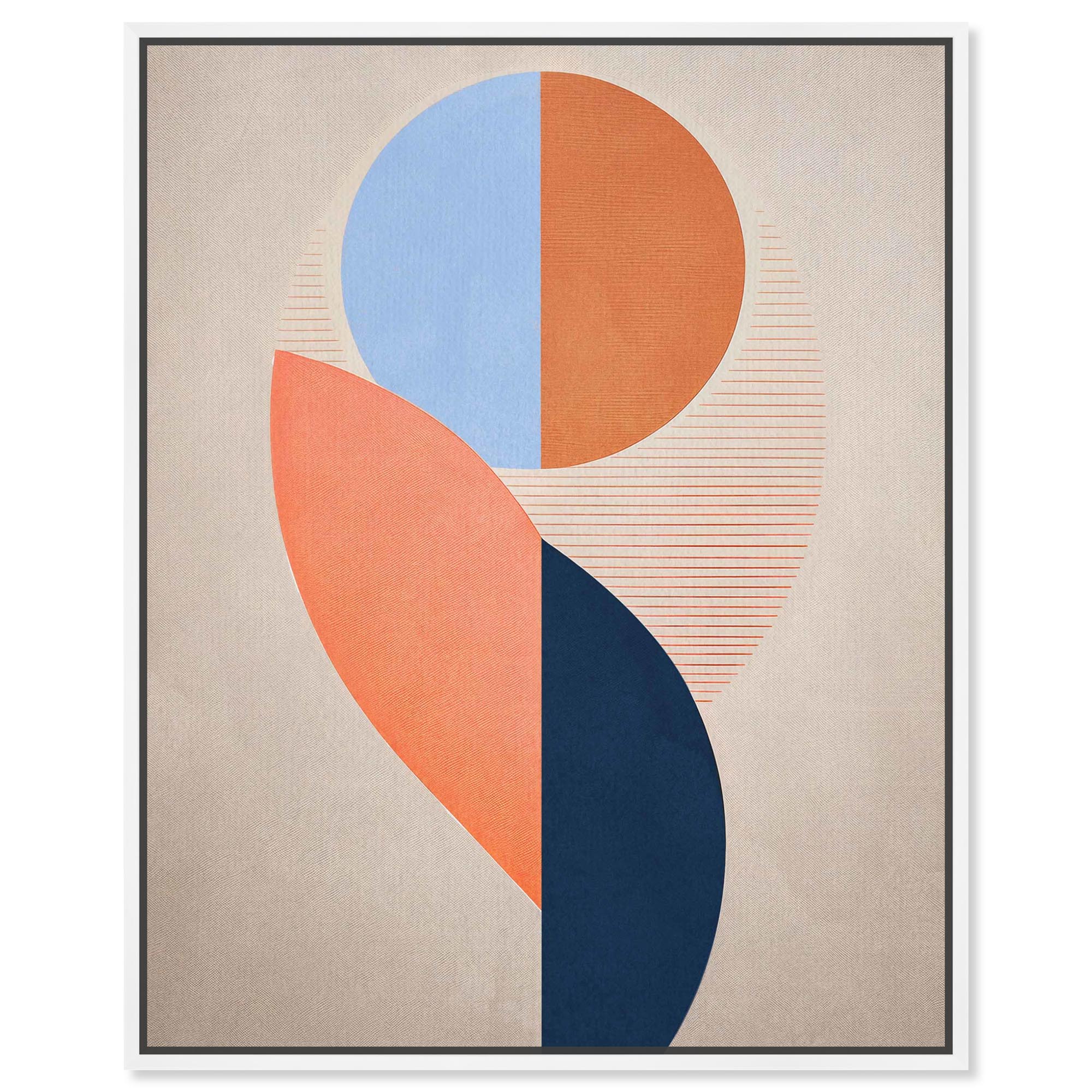 Passing Time Canvas Modern Midcentury by Art Remedy, White Frame, 24" x ...