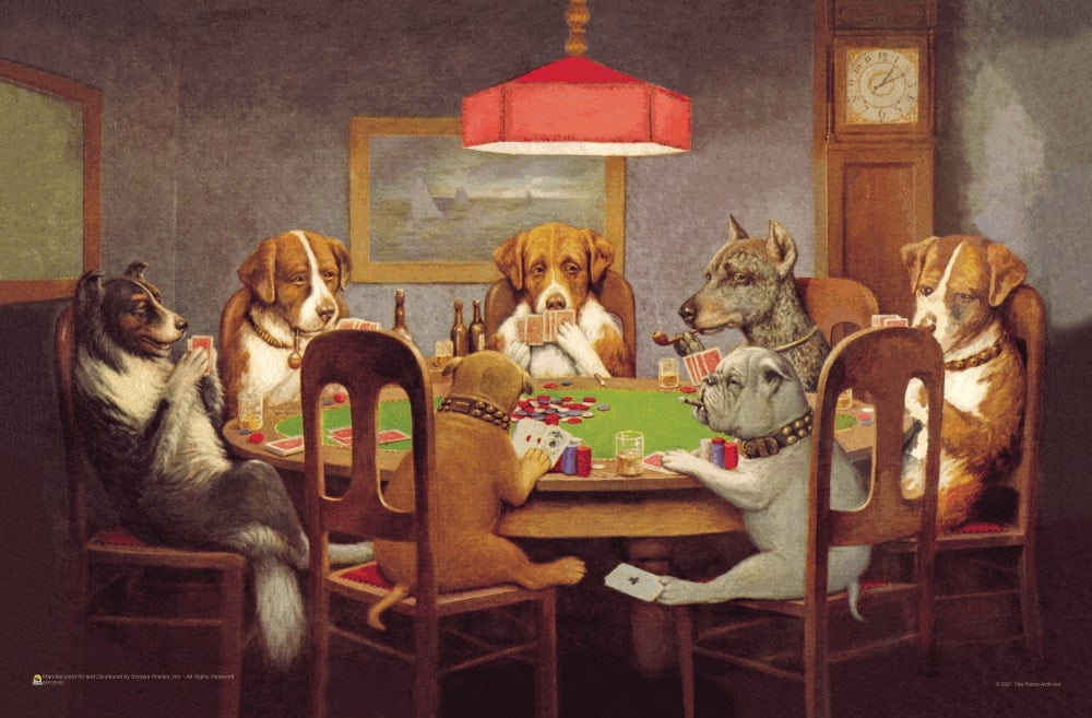 Passing the Ace Under the Table (Dog's Playing Poker) by C.M. Coolidge ...