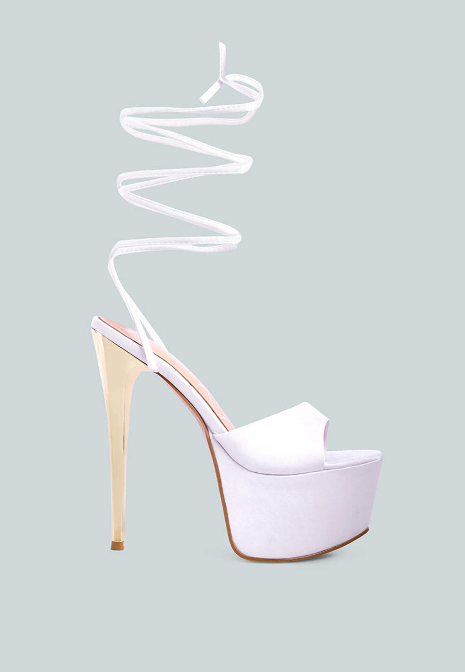 Passion Fruit Dramatic Platform Lace-Up Heel Sandals - Walmart.com