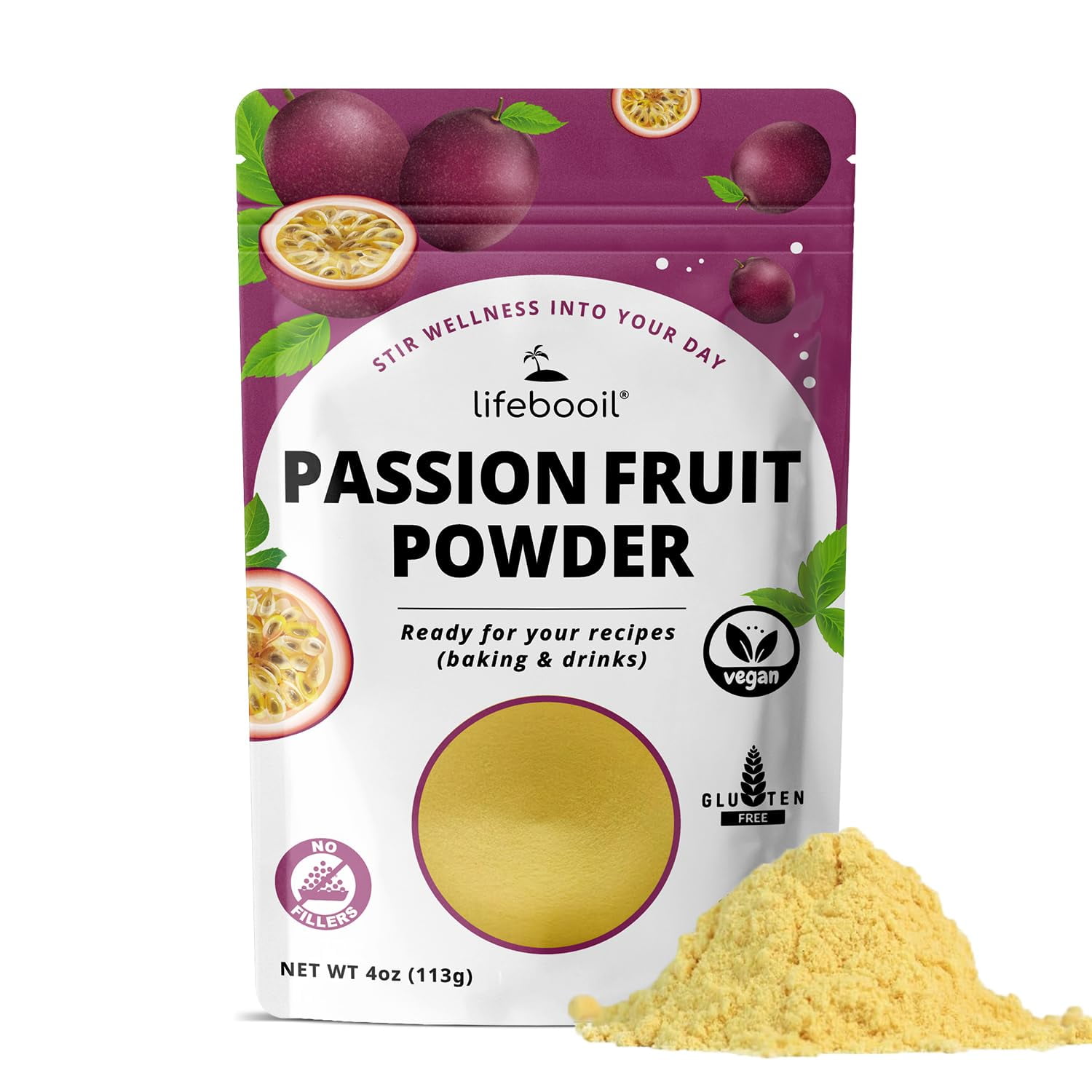 Passion Fruit Powder,Vegan,Non-GMO,Gluten Free,No IEF31 Additives and ...