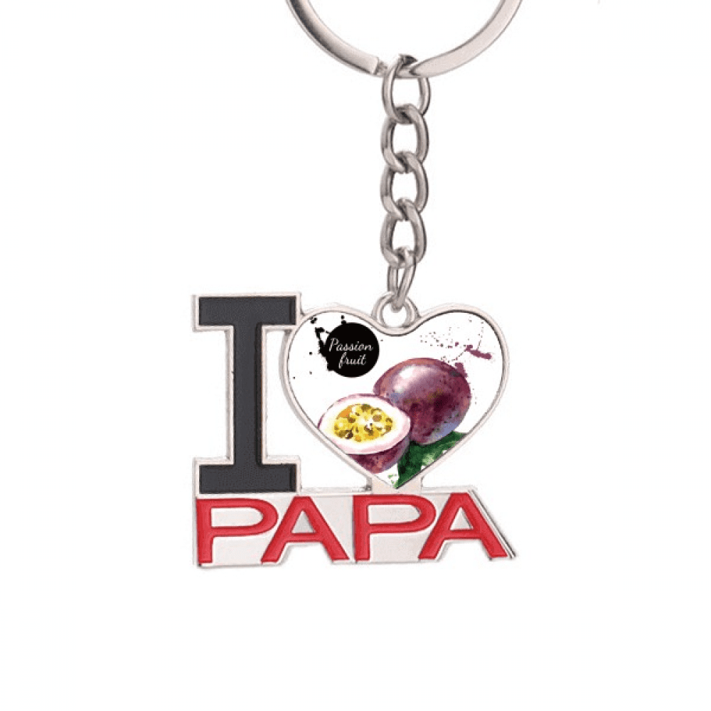 Passion Fruit Tasty Healthy Watercolor Keychain Metal Keyring Holder ...