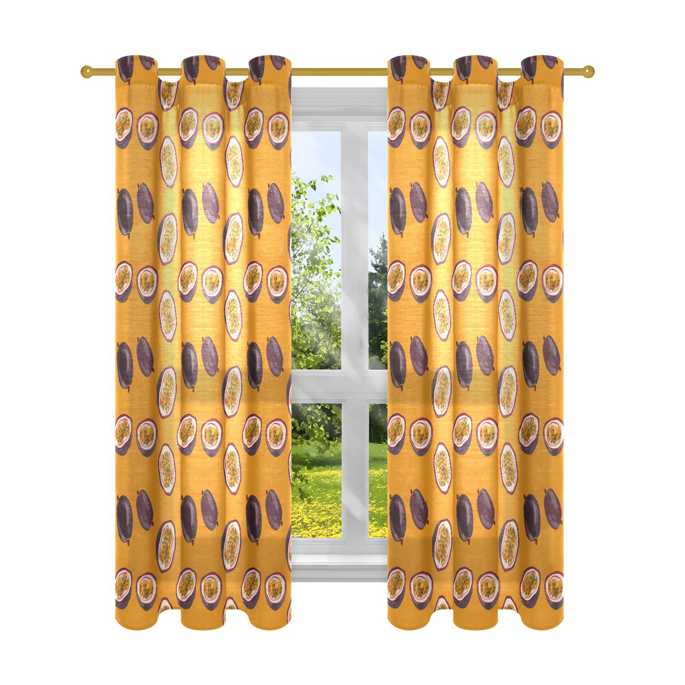 Passion Fruits Sheer Curtains 2 Panels Set Grommet Drapes for Bedroom ...
