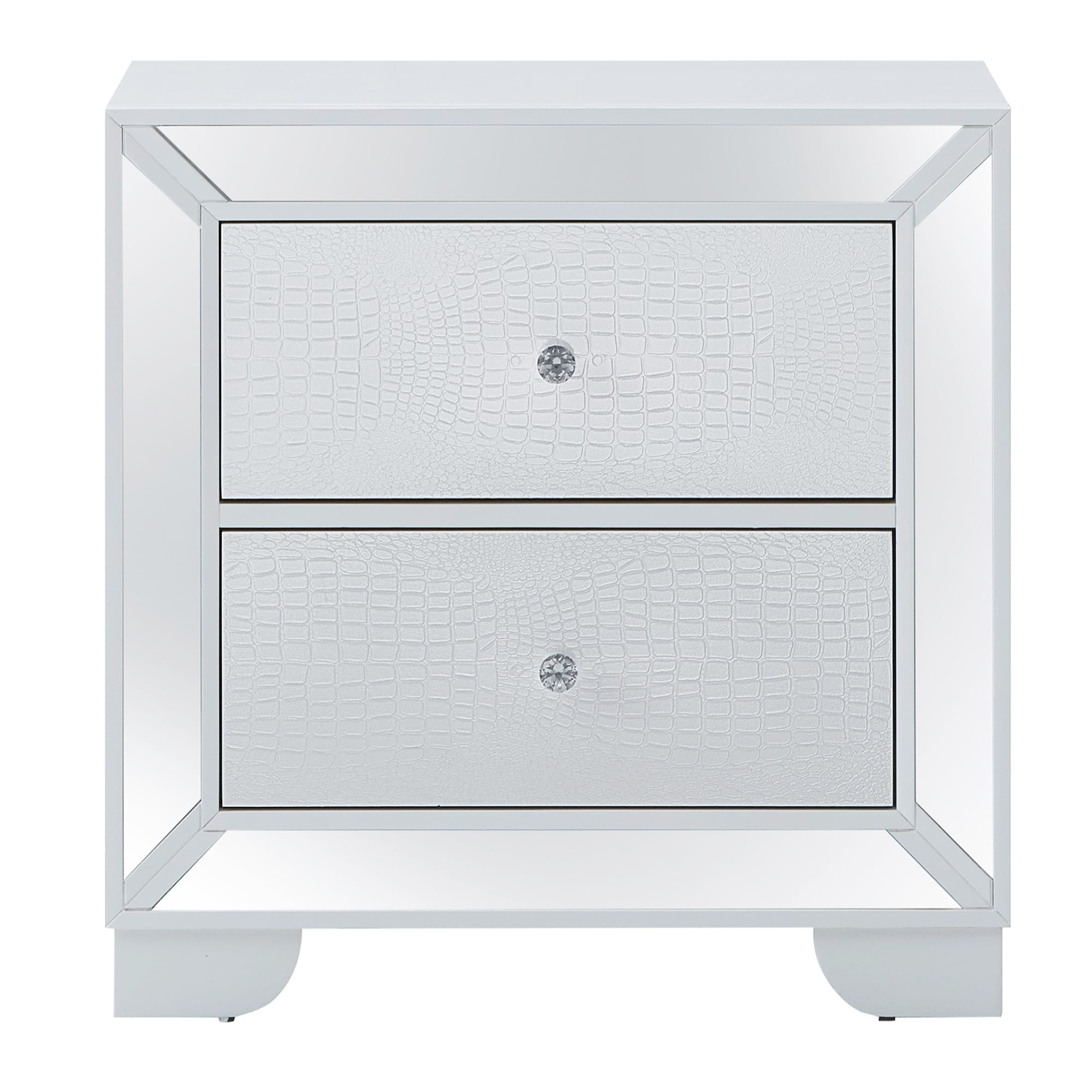 Passion Furniture Hollywood Hills 2-Drawer White Nightstand (28 in. H x ...