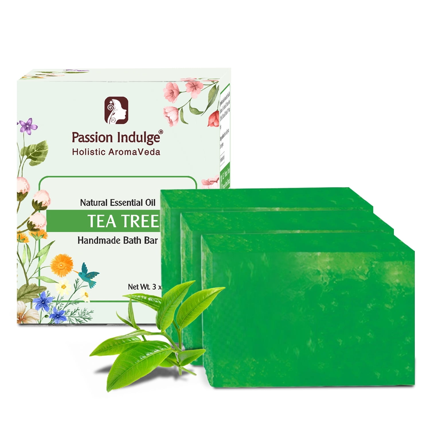 Passion Indulge Tea Tree Handmade Bath Bar – Natural Bath Bar with Tea ...
