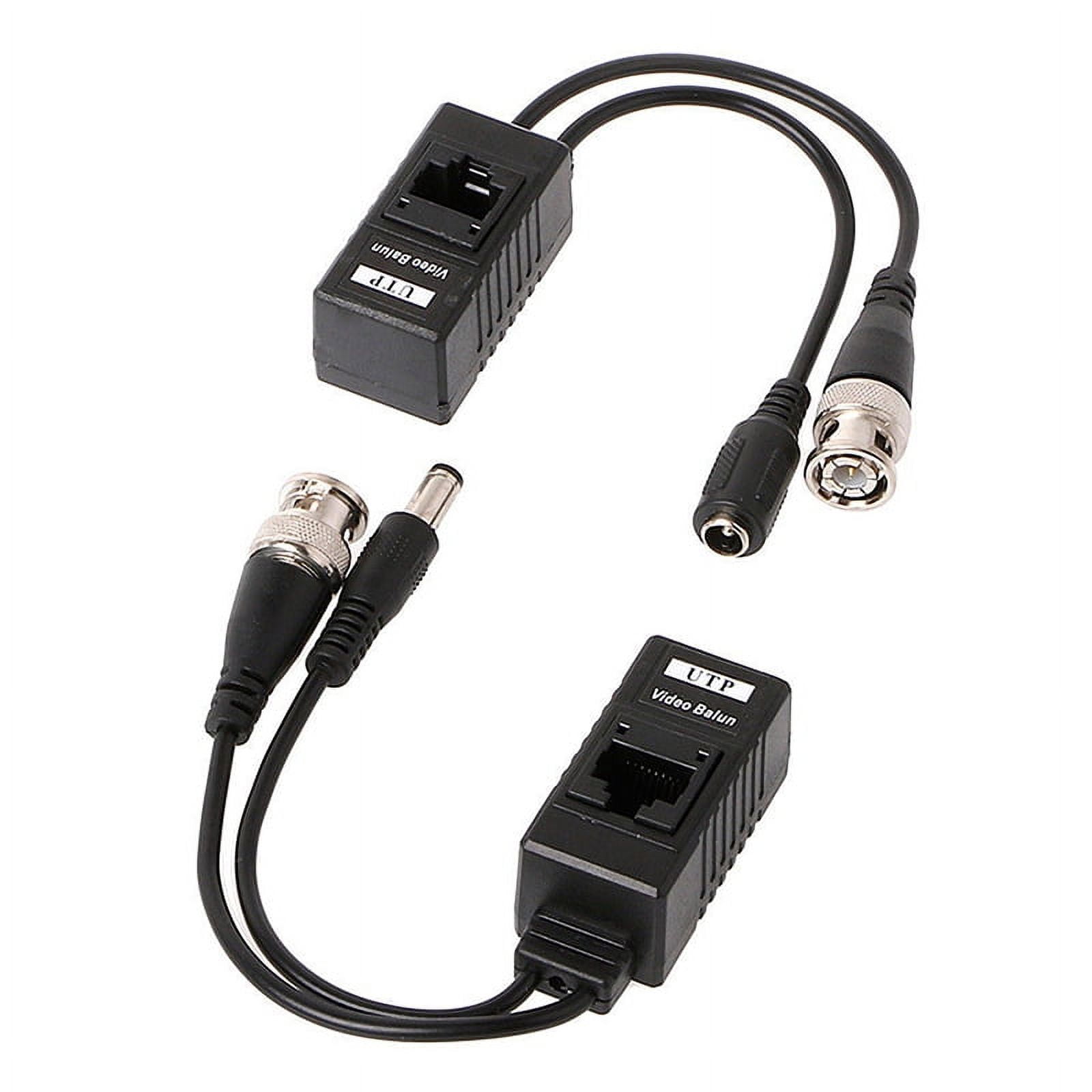(Passive Power & Video Balun) 1 Pair BNC To RJ45 Passive Video Power ...