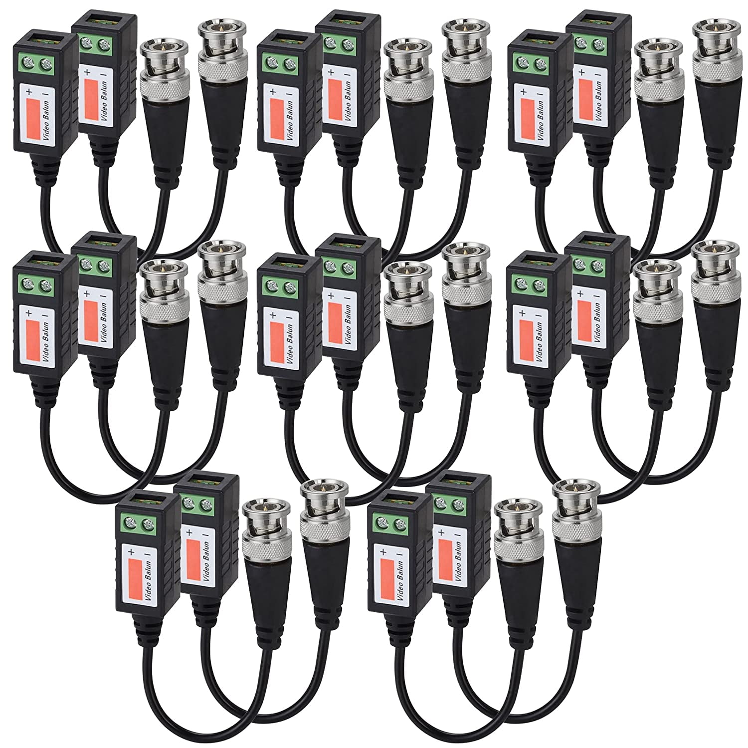 Passive Video Balun Connectors 8 Pairs Cat5 HD Mini CCTV BNC Video ...