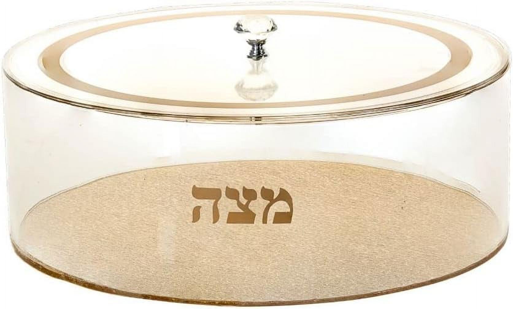 Passover Lucite Matzah Holder Box with Cover - Gorgeous Gold Shimmer ...