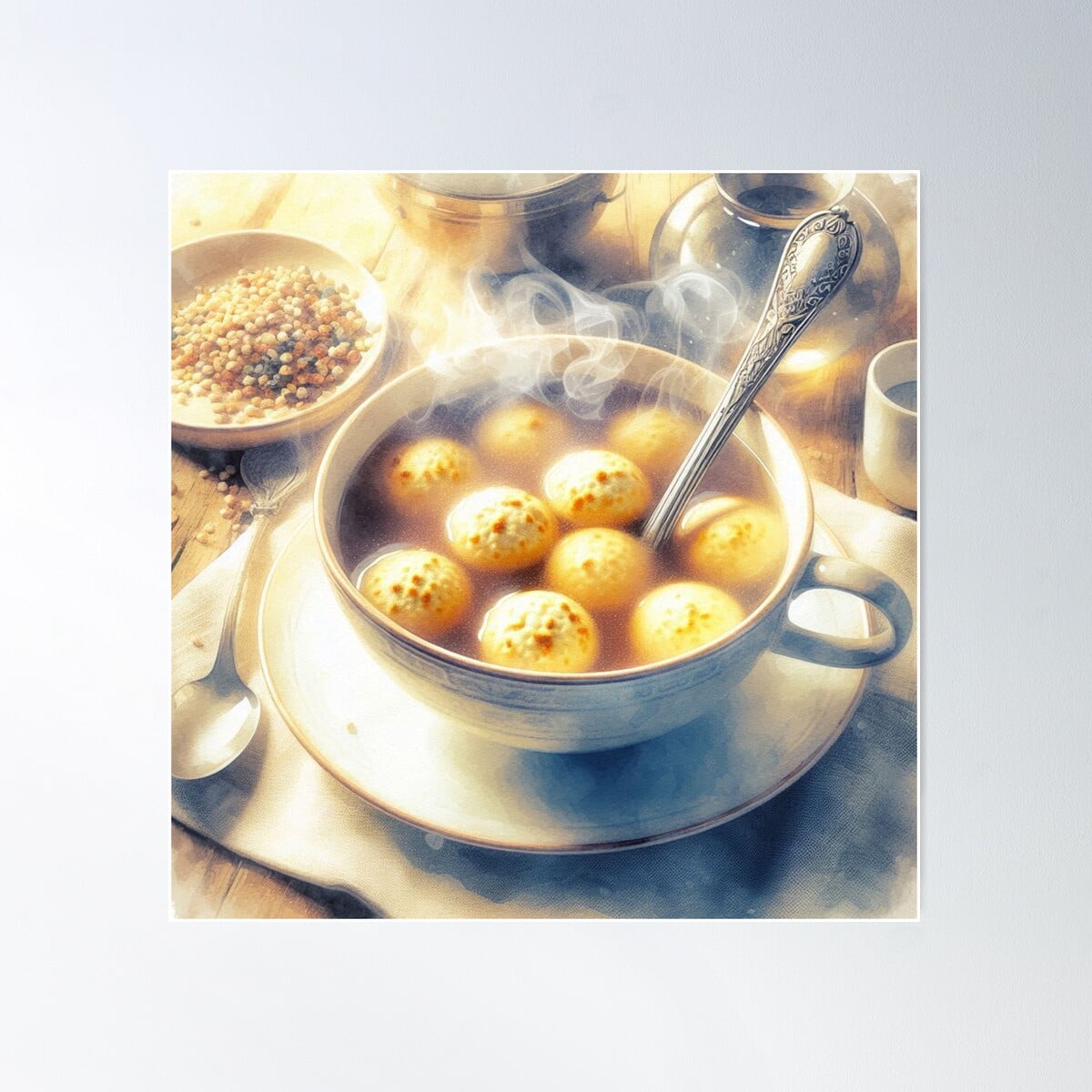 Passover Matzah Ball Comfort Poster Wall Art, Modern Wall Decor For ...