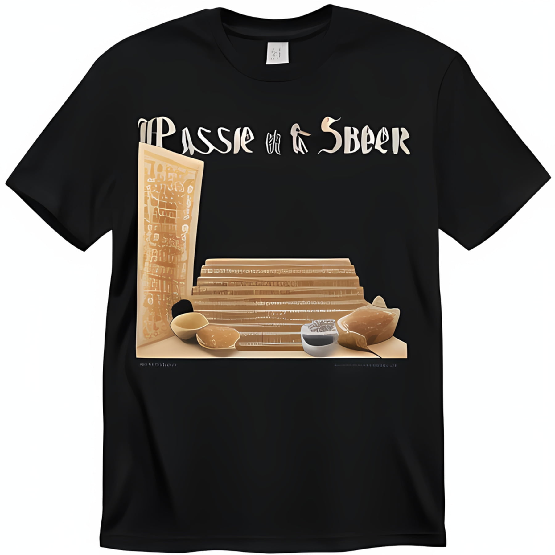 Passover Sages Black T-Shirt with Ancient Harp & Symbols Unique Design ...